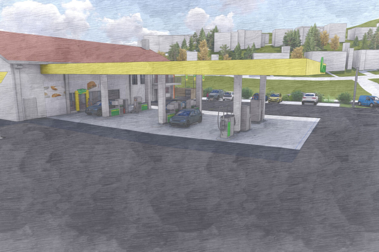 Shop avec station-service et parc de lavage, LANDI Bachtel ...
